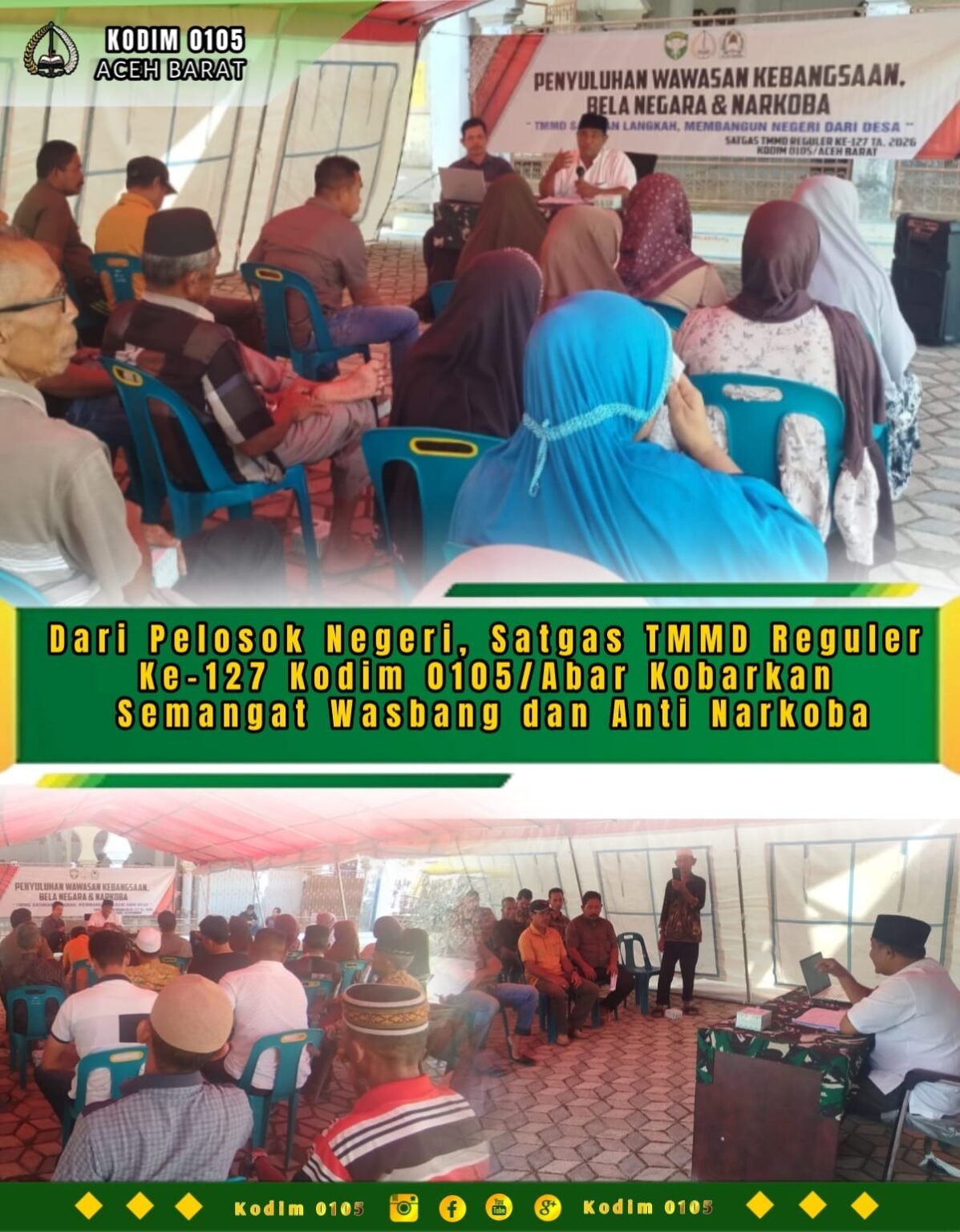 Kesbangpol Aceh Barat Jadi Pemateri Sosialisasi Wasbang di Lokasi TMMD